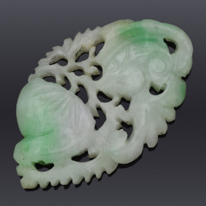 Antique Green Jade Carved Fruit Openwork Pendant – Blue Ribbon Rarities