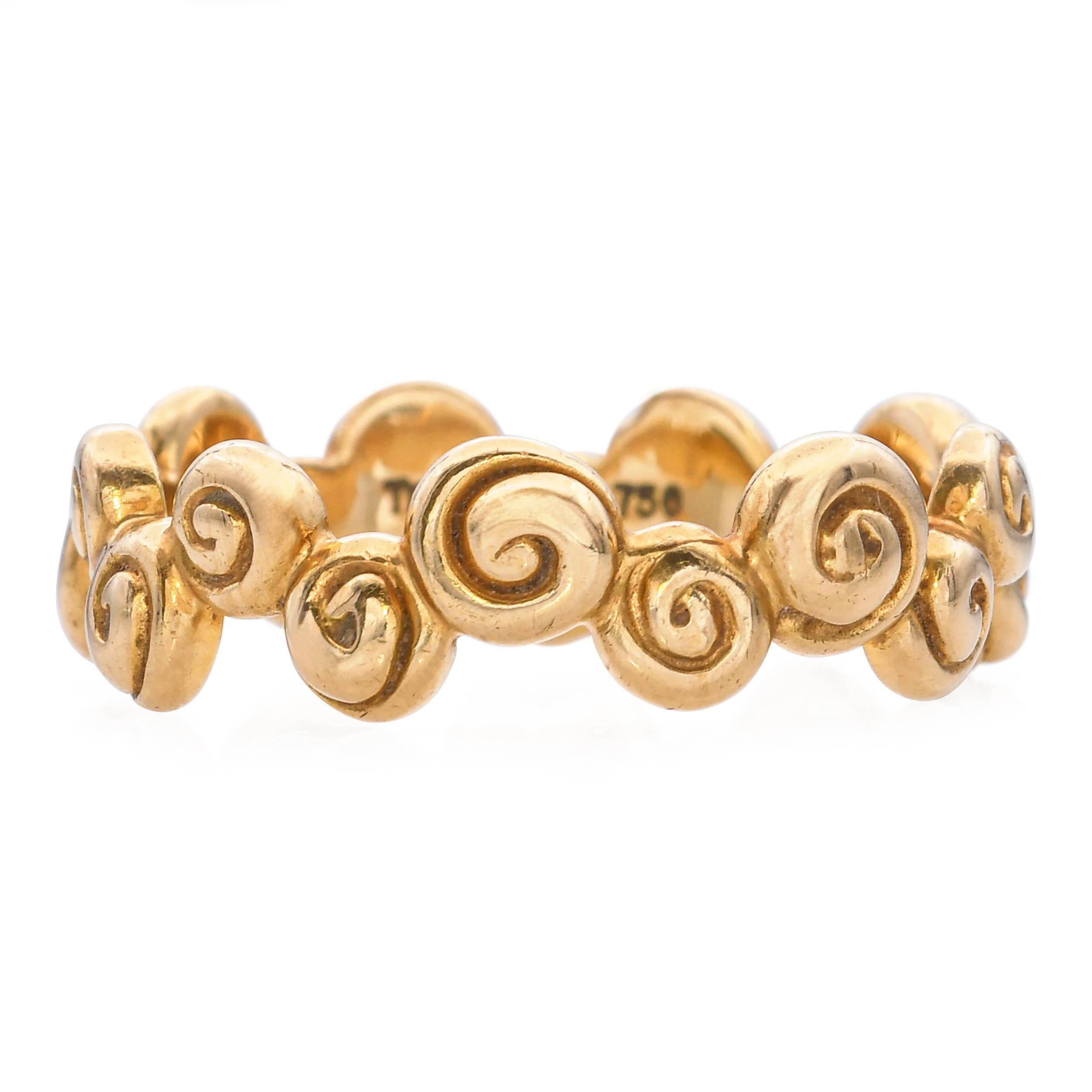 Tiffany & Co. 18k Yellow Gold Rosebud Swirl Ring – Blue Ribbon Rarities