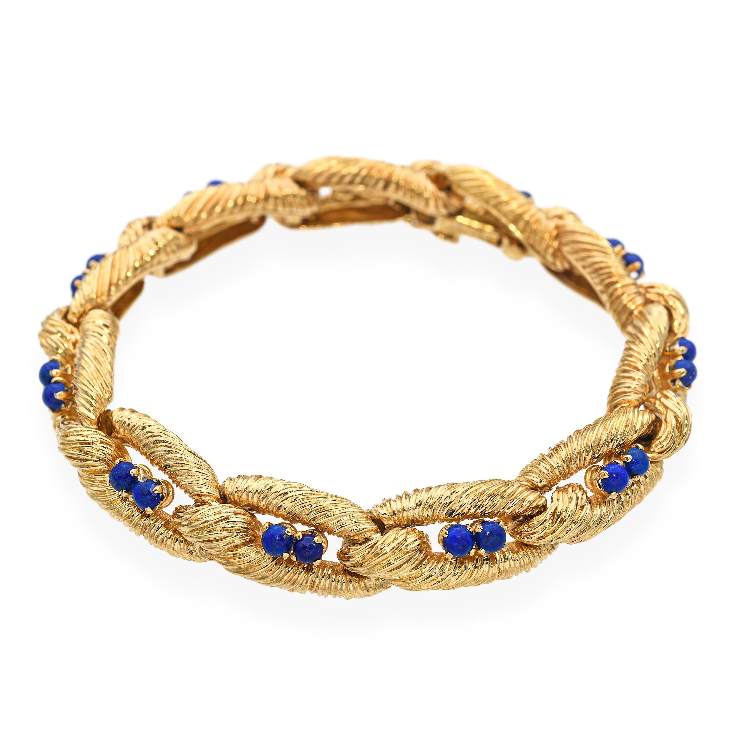 Vintage Cartier 18k Yellow Gold and Lapis Bracelet Designed by Carlo W ...