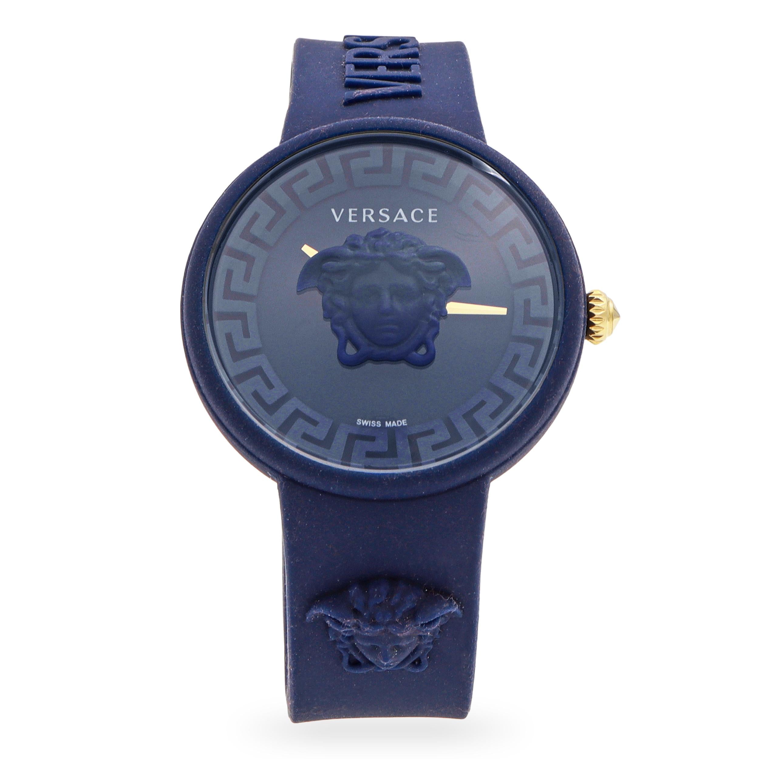 Versace Medusa Pop Blue Silicone Strap Swiss Quartz Watch – Blue Ribbon ...