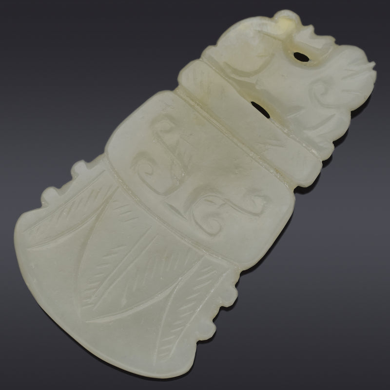 Antique Mutton Fat Jade Large Carved Foo Dog Pendant – Blue Ribbon Rarities