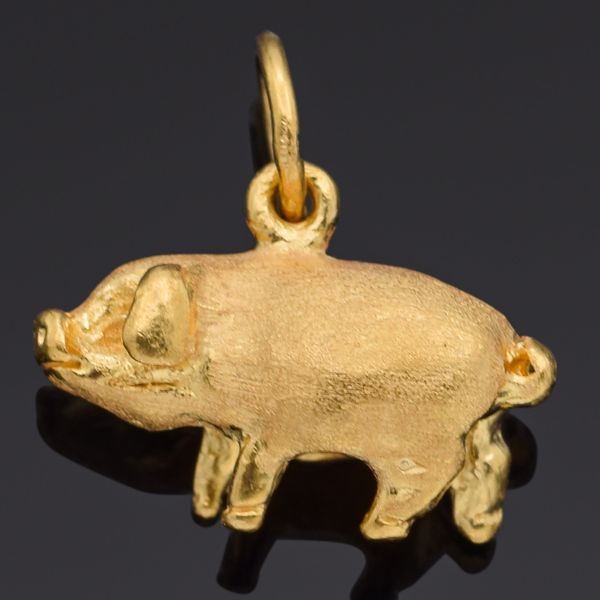 Vintage 22K Yellow Gold Pig Charm Pendant – Blue Ribbon Rarities